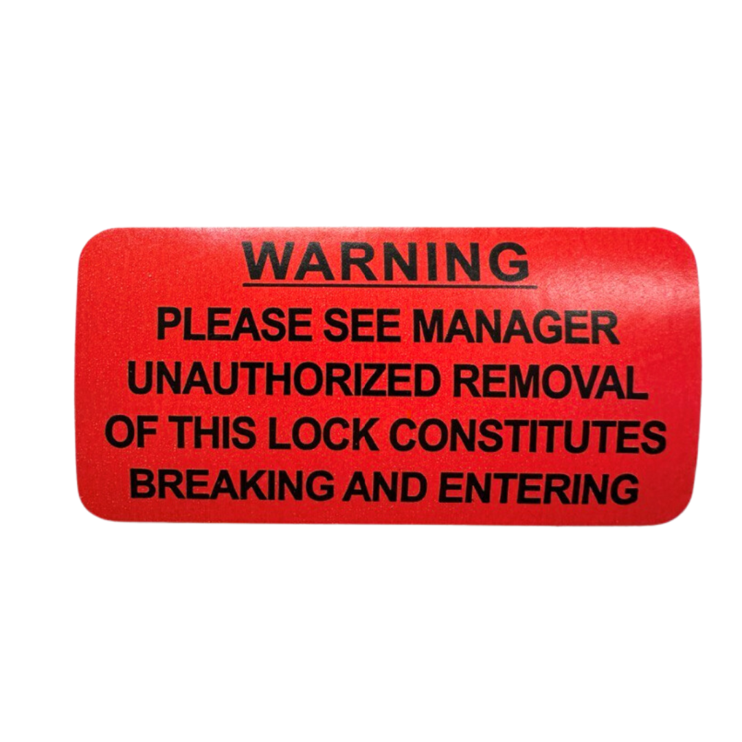 Red Warning Lock Label - Rectangle – Advantage Box Company Limited