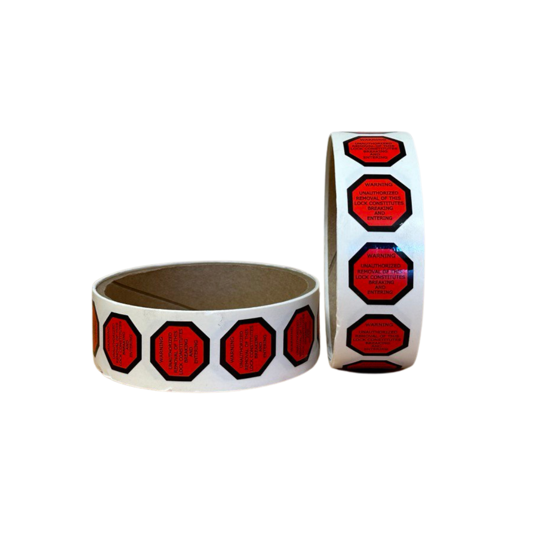 Red Warning Lock Label - Hexagon – Advantage Box Company Limited