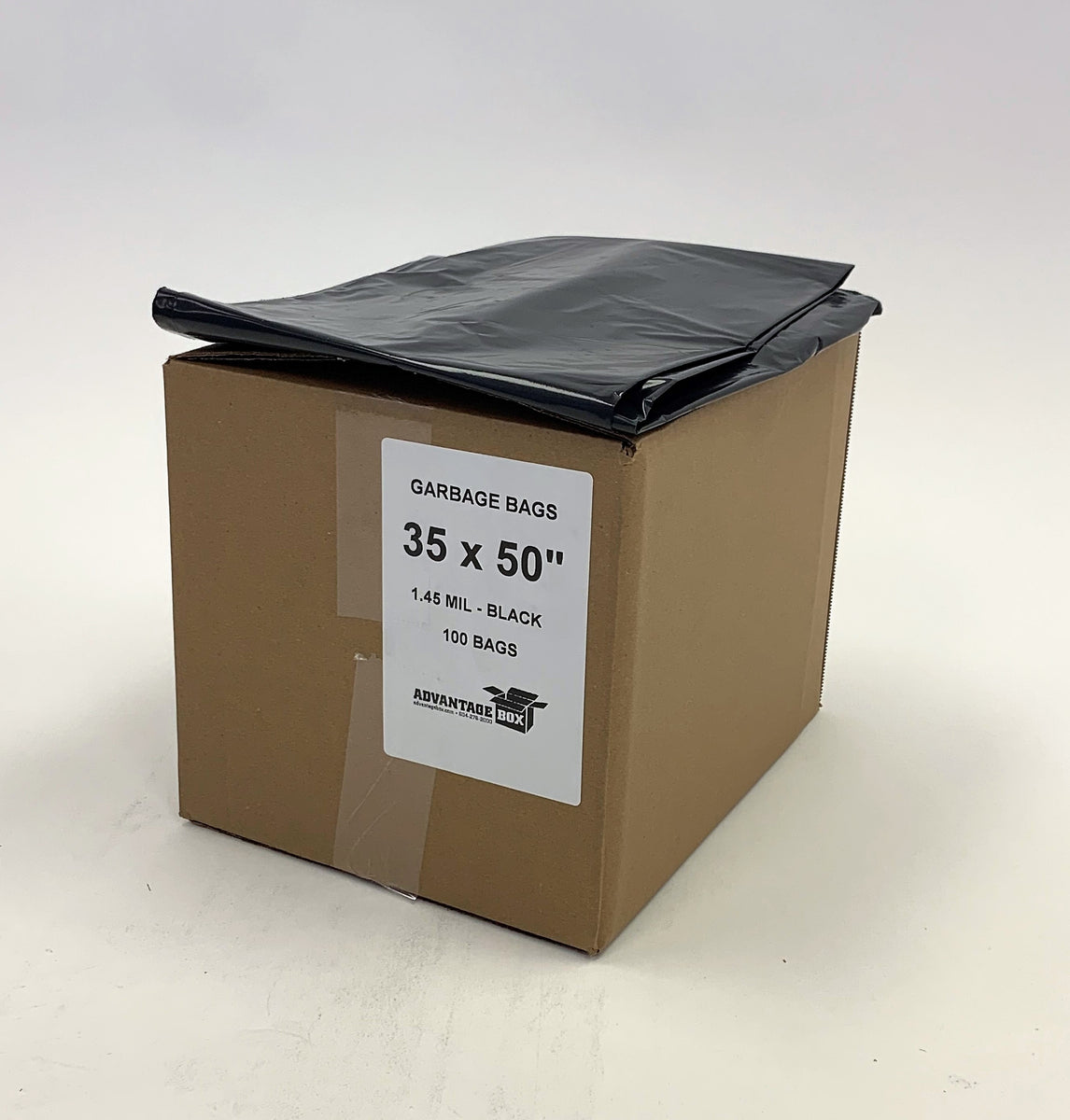 1.45 mil BLACK Extra Strong Trash Bags 35 x 50" (FOLDED) – Advantage ...